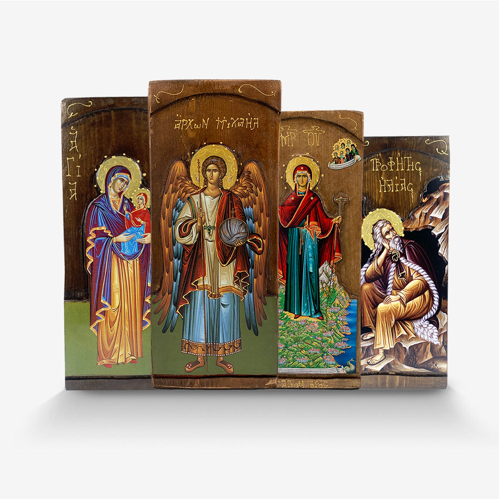 Carved Wood Icons with Gold Print & Gold Foil Detail – Agiografia Icons