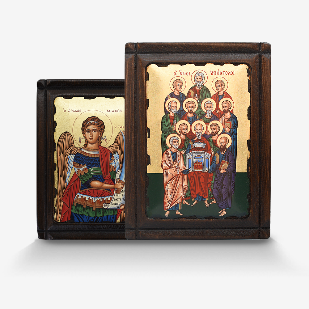 Aged Recessed Wood Icons: Authentic Byzantine Craft – Agiografia Icons