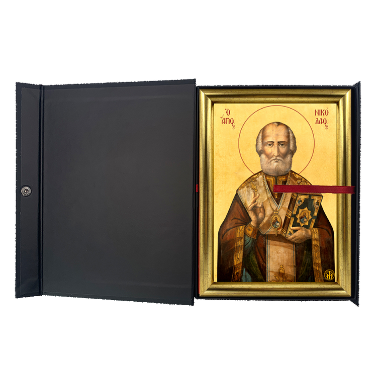 22k Saints George & Demetrius Framed Orthodox Icon with Gold Leaf ...
