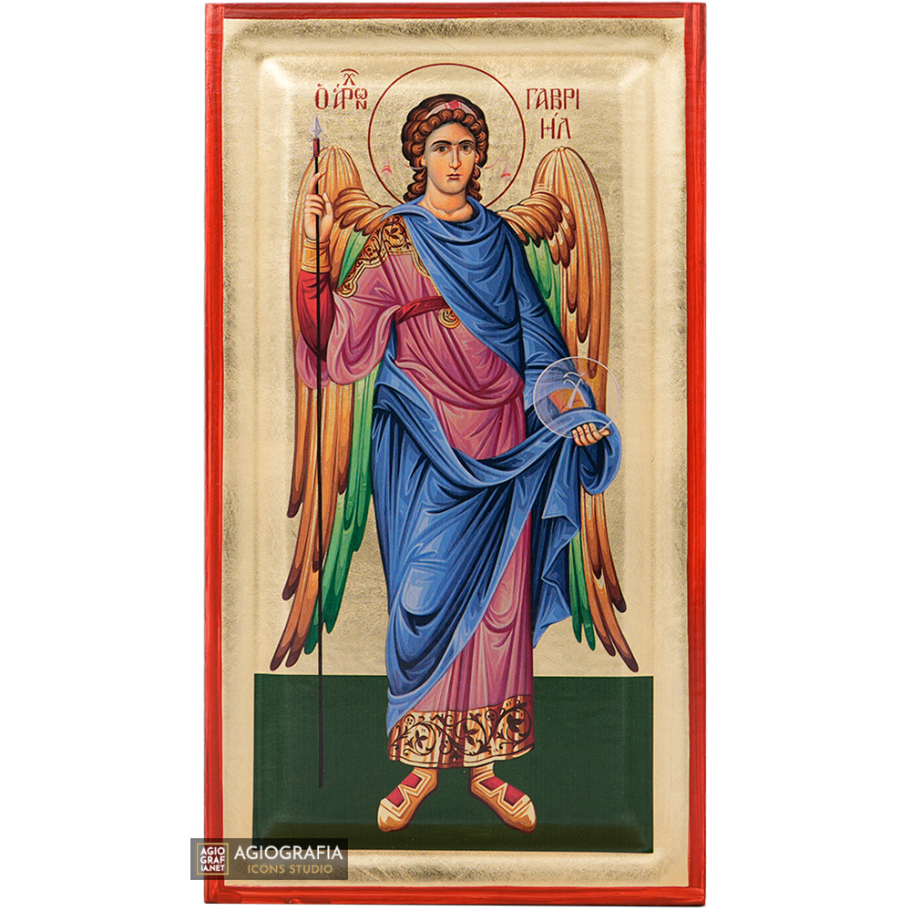 Archangel Gabriel Byzantine Orthodox Wood Icon with Gold Leaf ...