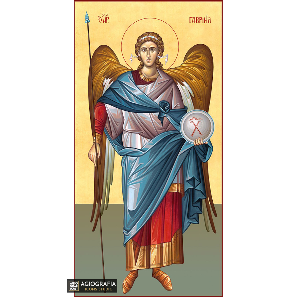 Arcángel Gabriel Icono de Madera Cristiana Oriental con Pan de Oro de ...