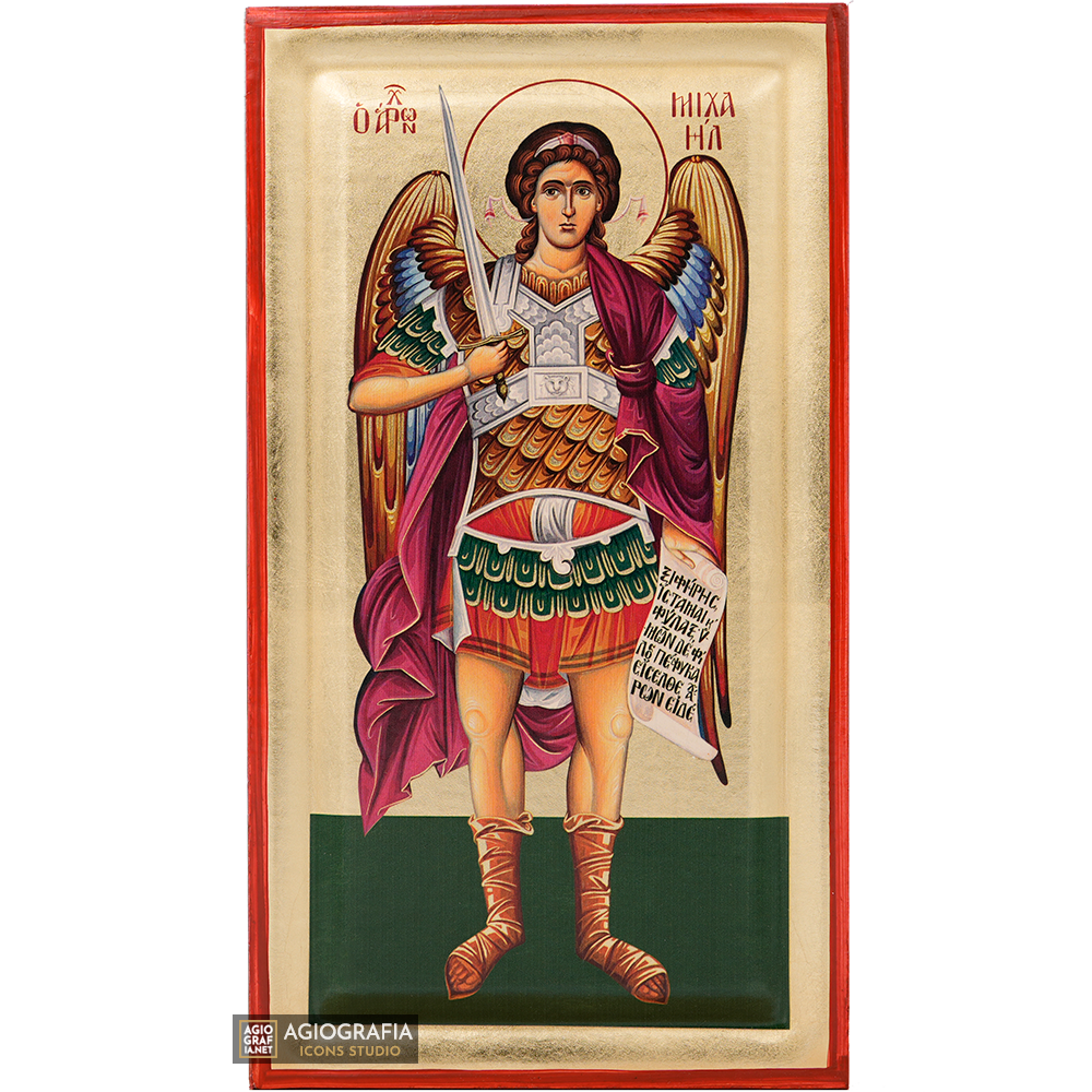 Archangel Michael Byzantine Orthodox Wood Icon with Gold Leaf ...