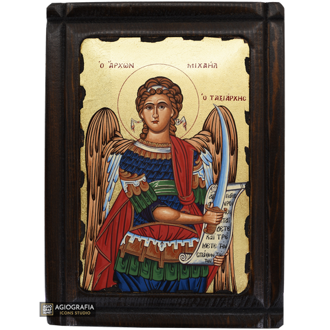 Archangel Gabriel Greek Orthodox Wood Icon with Gold Leaf – Agiografia ...