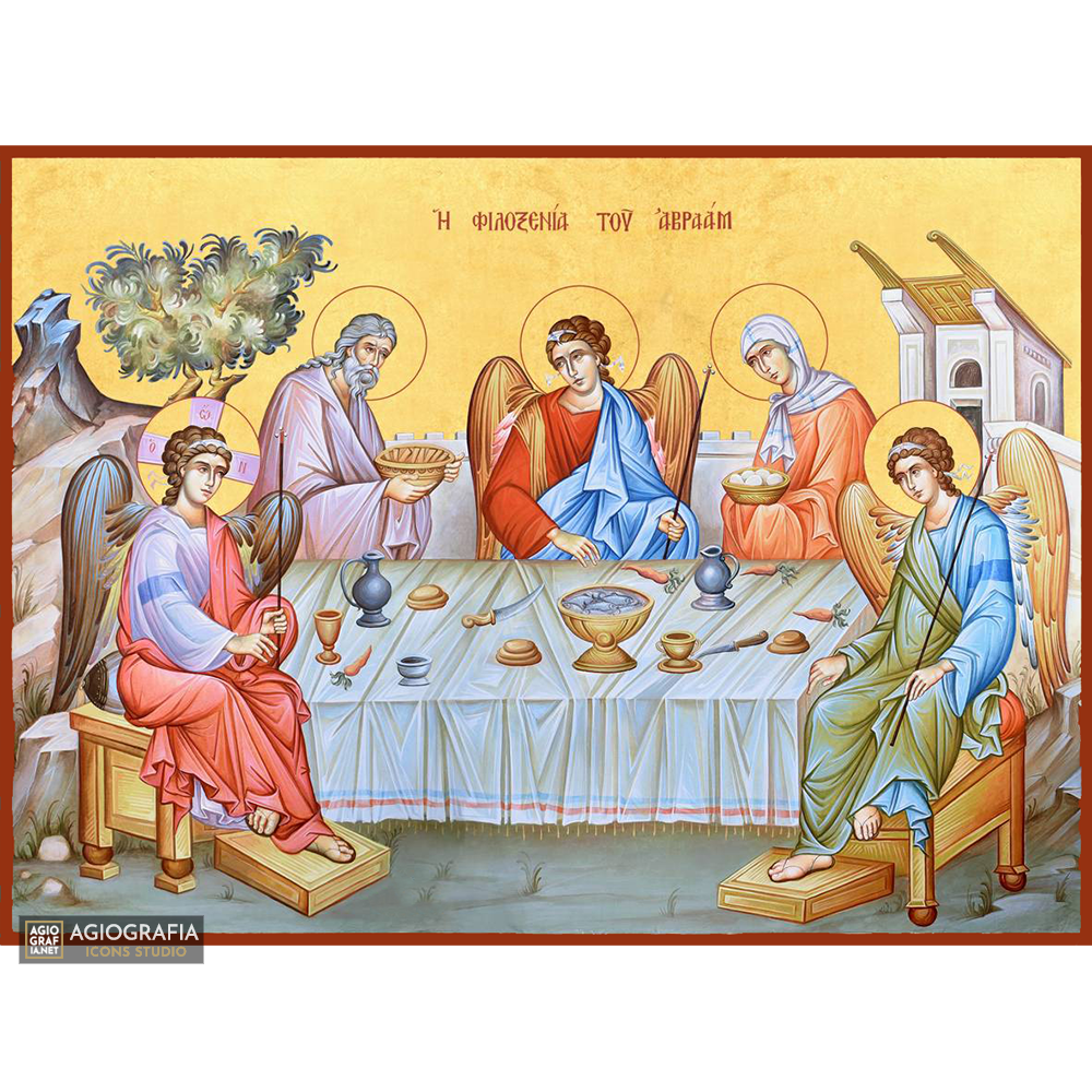 22k Hospitality of Abraham - Christian Orthodox Gold Leaf Icon ...