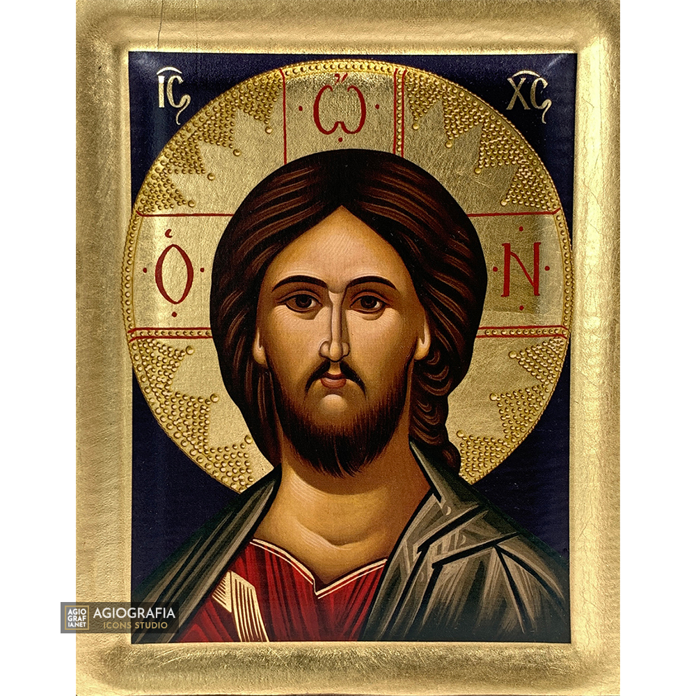 Jesus Christ Christian Greek Orthodox Icon with Gold Leaf – Agiografia ...