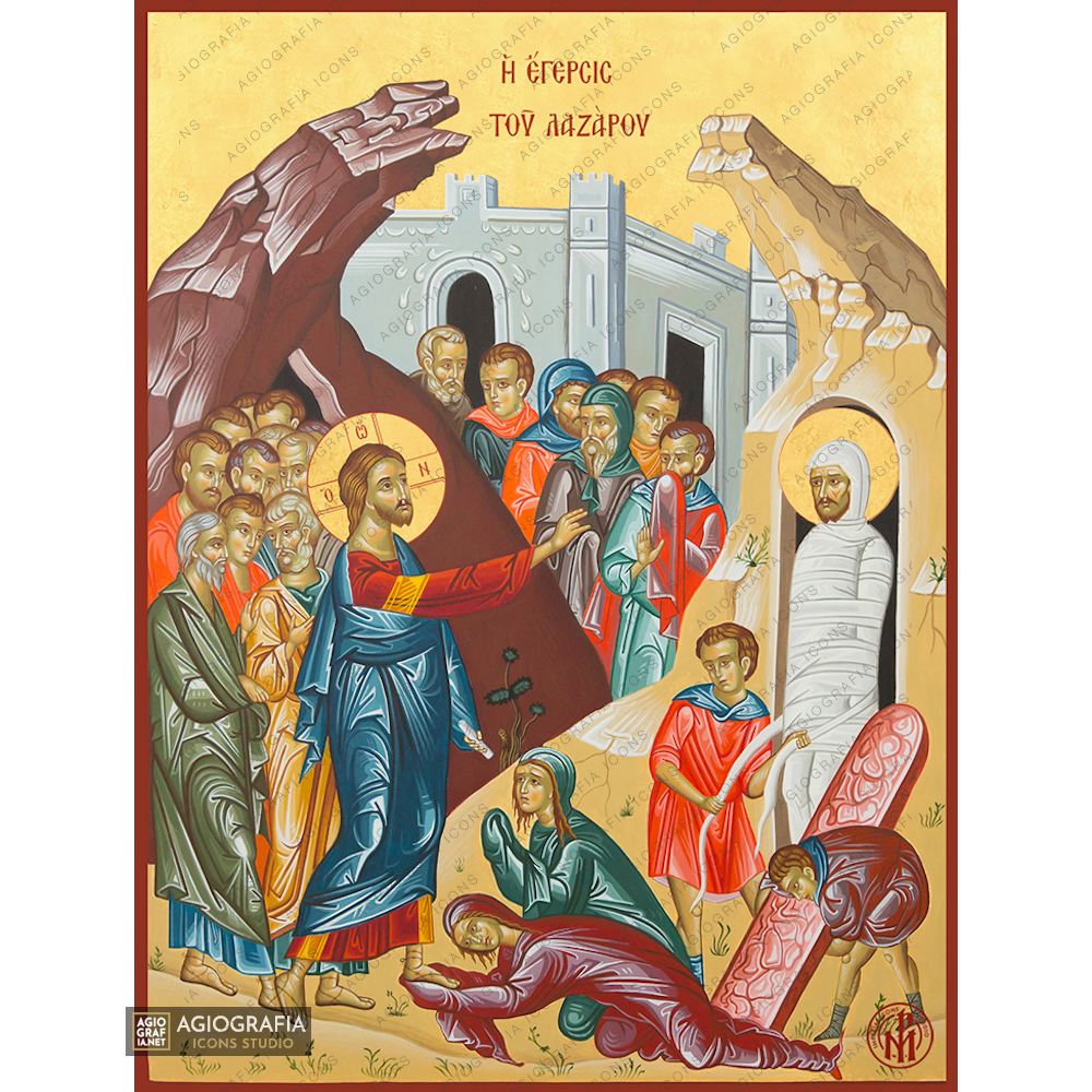 22k Raising of Lazarus - Exclusive Mt Athos Gold Leaf Orthodox Icon ...