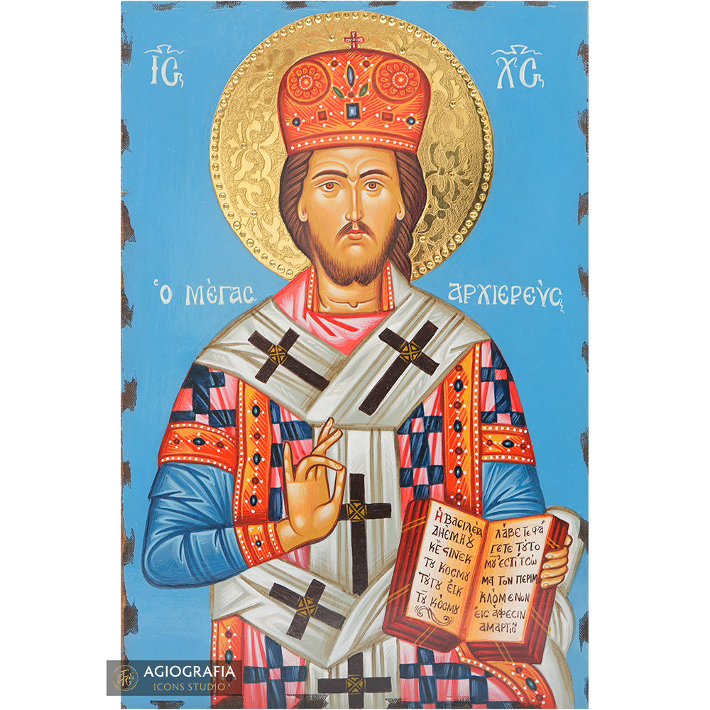 Jesus Christ The Great Archbishop Handwritten Icon with 24k Polished ...