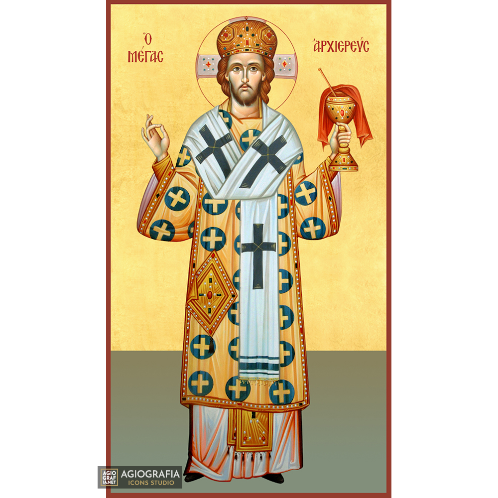 22k Jesus Christ Great Archbishop - Gold Leaf Christian Orthodox Icon ...