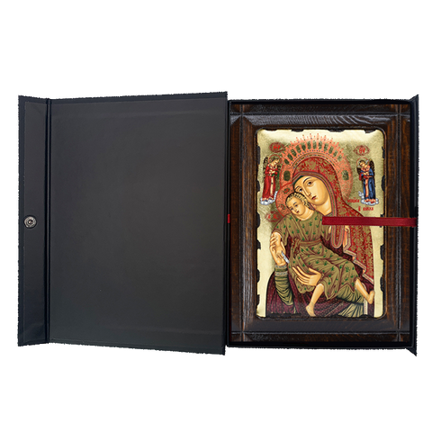 Virgin Mary Tree of Jesse Greek Orthodox Wood Icon with Gold Leaf ...