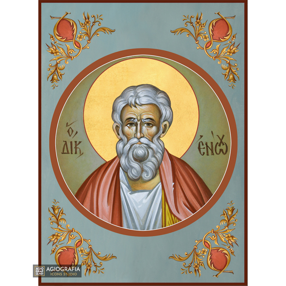 Prophet Enoch Greek Orthodox Wood Icon with Blue Background ...