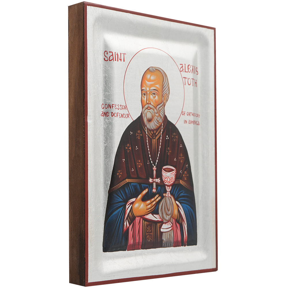 Exclusive St Alexis Toth Icon with Pure Silver Leaves – Agiografia Icons