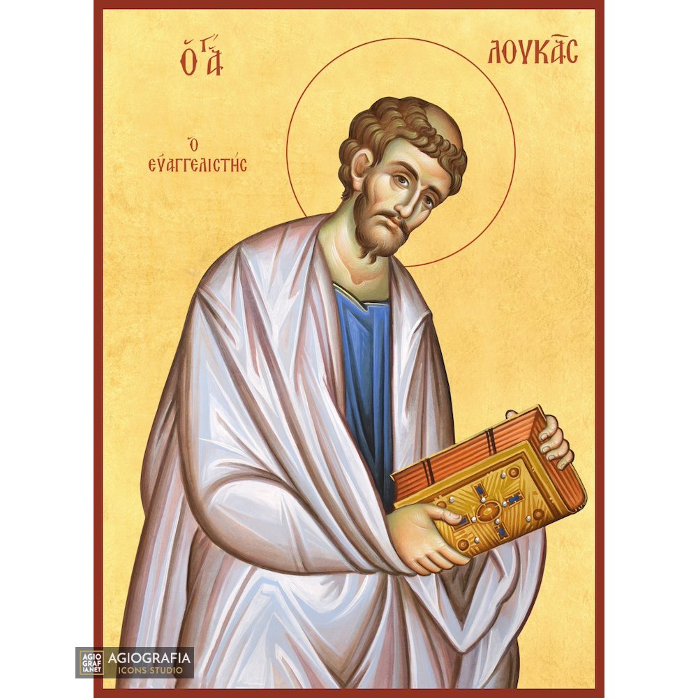 22k Saint Apostle Luke Orthodox Icon with Gold Leaf Background ...