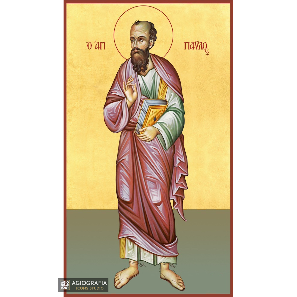 22k Saint Apostle Paul Orthodox Icon with Gold Leaf Background ...