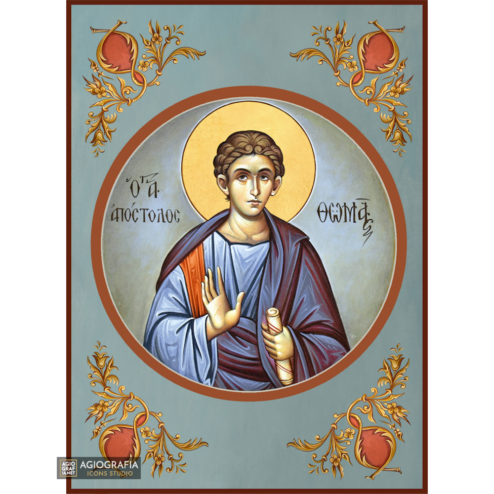 St Apostle Thomas Greek Orthodox Icon with Blue Background – Agiografia ...