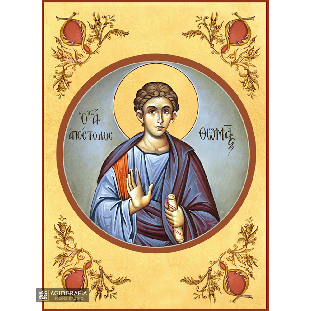 22k St Apostle Thomas - Gold Leaf Background Christian Orthodox Icon ...