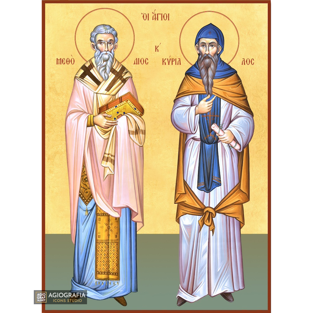 22k Saints Cyrill & Methodius Premium Gold Leaf Orthodox Icon ...