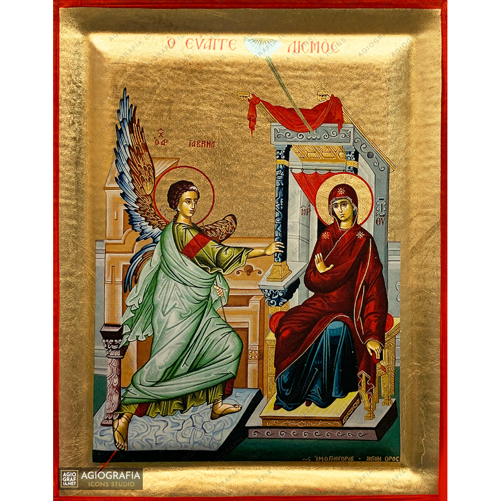 Annunciation of the Theotokos Orthodox Icon on Wood with Gold Leaf ...