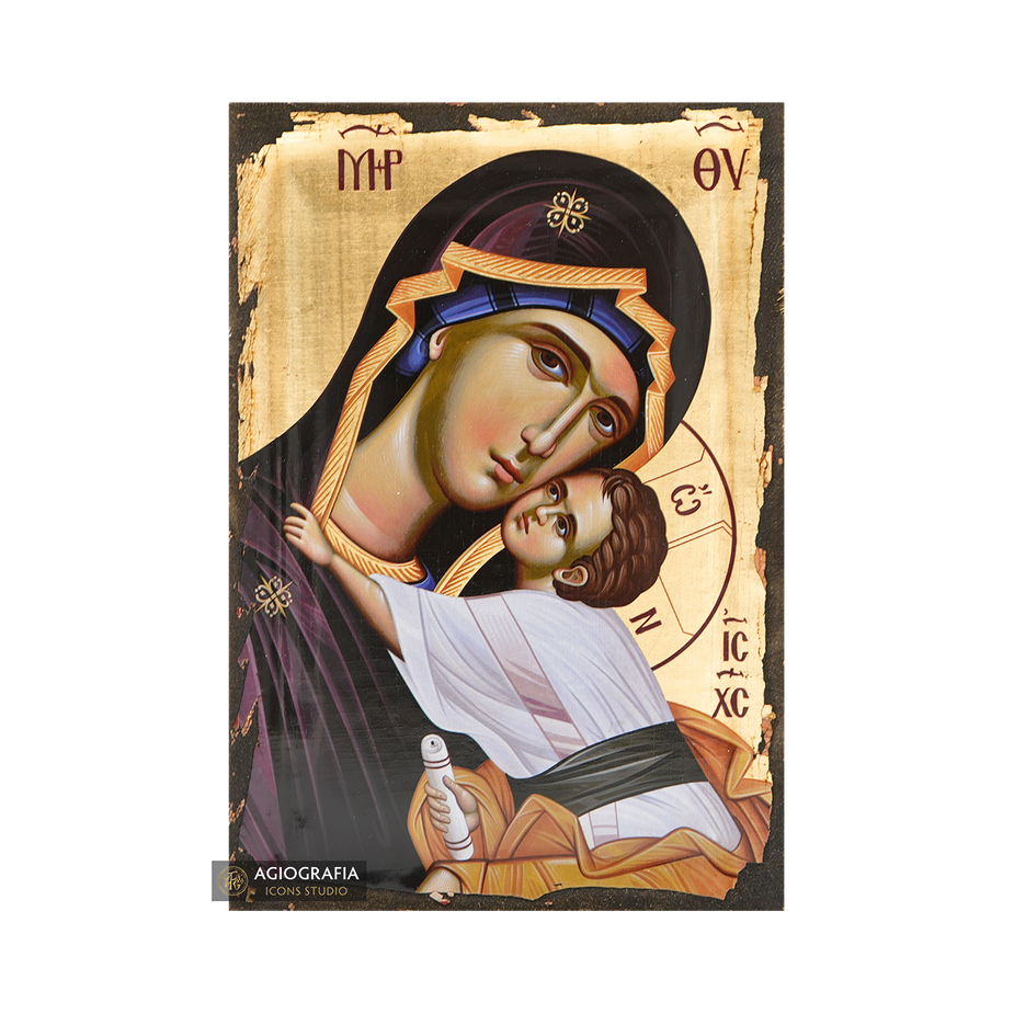 Jesus Christ the Almighty Greek Icon with Aged Gold Leaves – Agiografia ...
