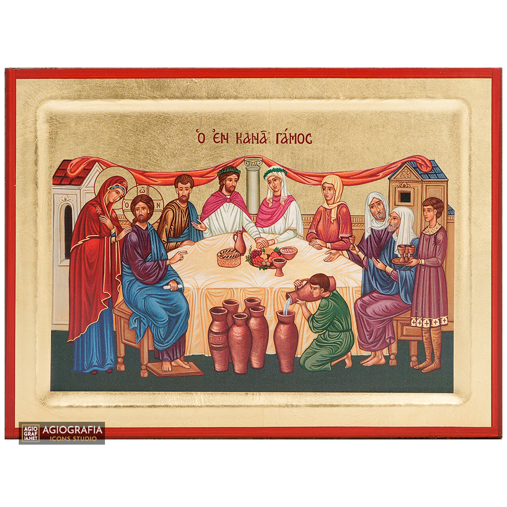 18k Wedding at Kana Greek Orthodox Wood Icon with Gold Leaf ...