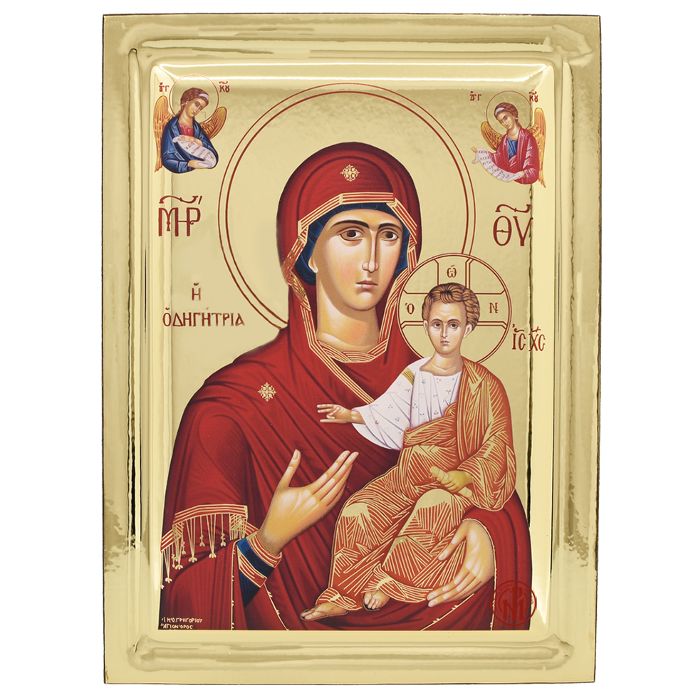 Crucifixion of Lord Greek Orthodox Wood Icon with Gilding Effect ...