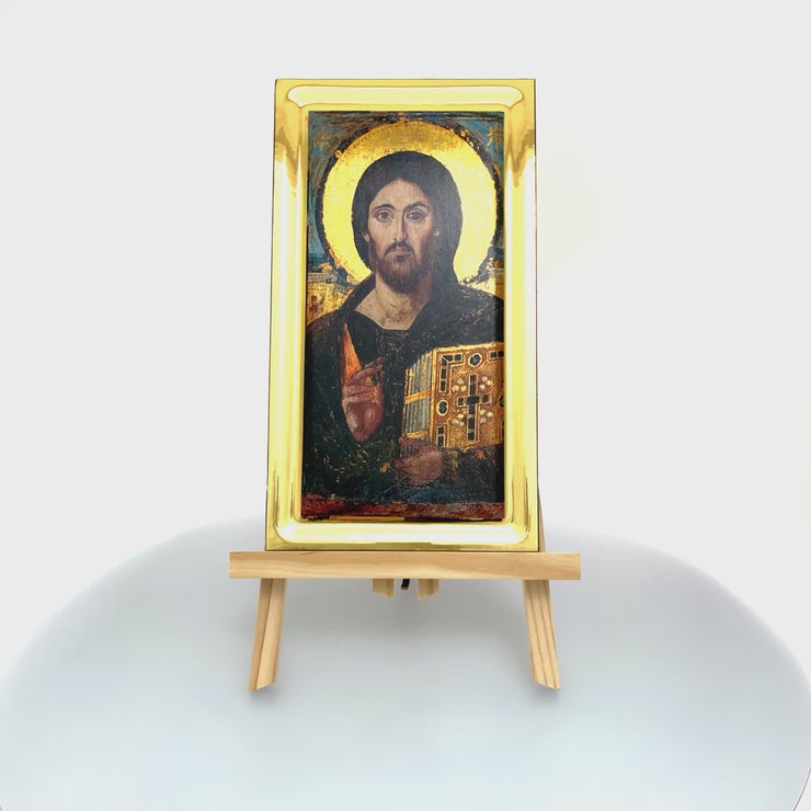 Jesus Christ of Sinai Orthodox Icon with Gilding Effect – Agiografia Icons