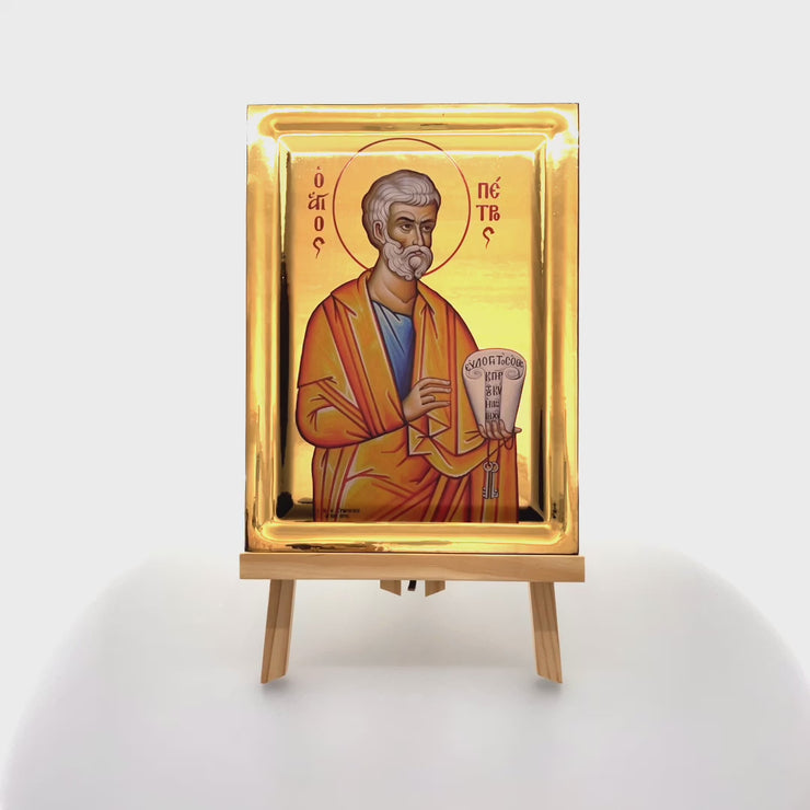 St Apostle Peter Gilding Effect Greek Orthodox Icon – Agiografia Icons