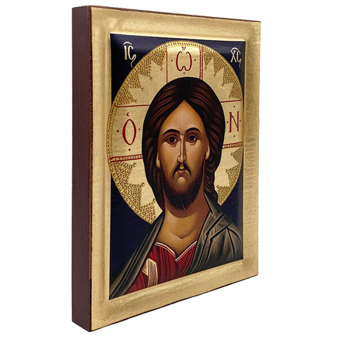 Jesus Christ Christian Greek Orthodox Icon with Gold Leaf – Agiografia ...