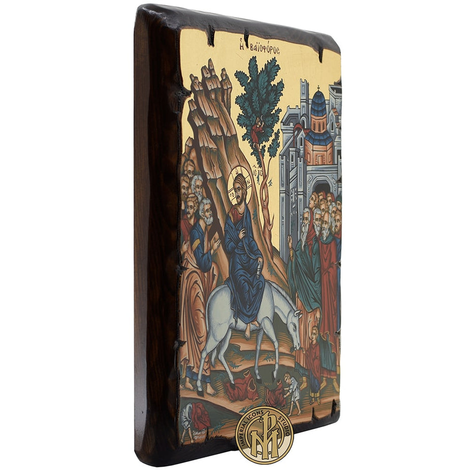Aged Carved Wood Icons: Premium Byzantine Style – Agiografia Icons