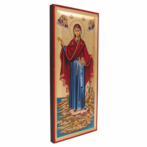 Virgin Mary of Mount Athos Greek Orthodox Wood Icon with Gold Leaf ...