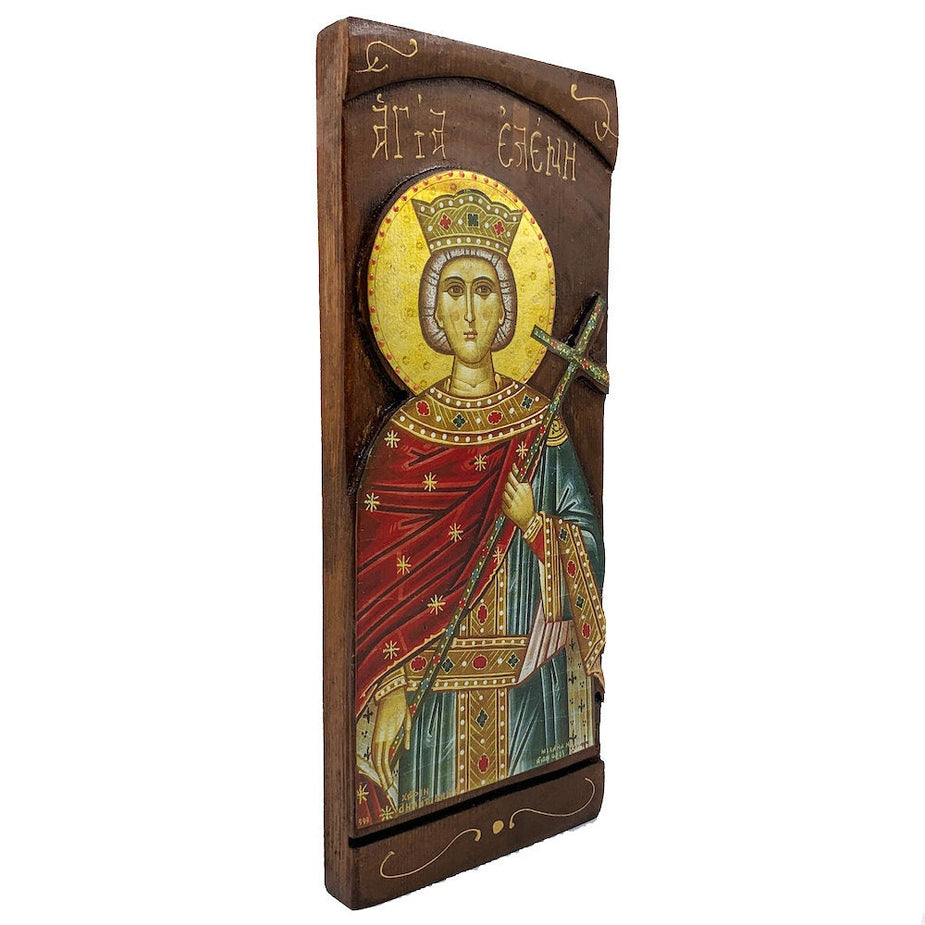St Helen Christian Orthodox Gold Print Icon on Carved Wood – Agiografia ...